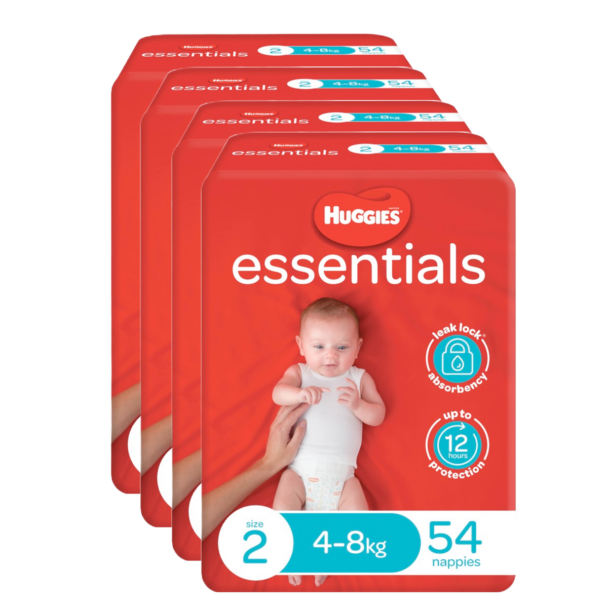 Huggies Essentials Nappies Size 2 (4-8kg) - Bulk Buy for Childcare ...