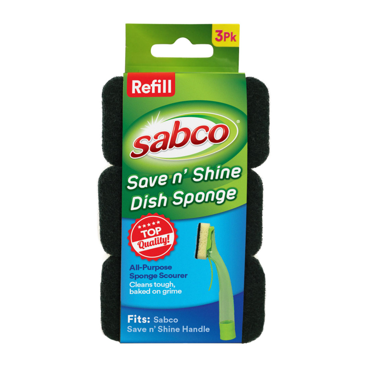 Sabco Save n' Shine Dish Sponge Refill, 3 pack – Fletchers Supplies