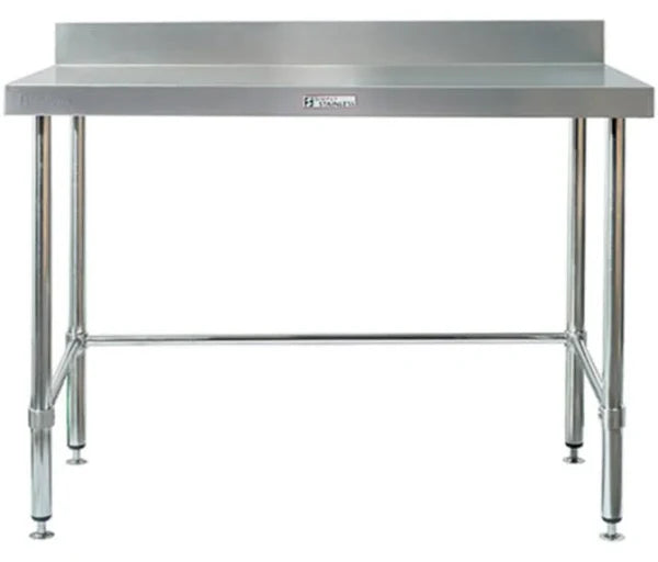 Simply Stainless Work Bench with Splash Back with Leg Brace 2400x600x9 ...