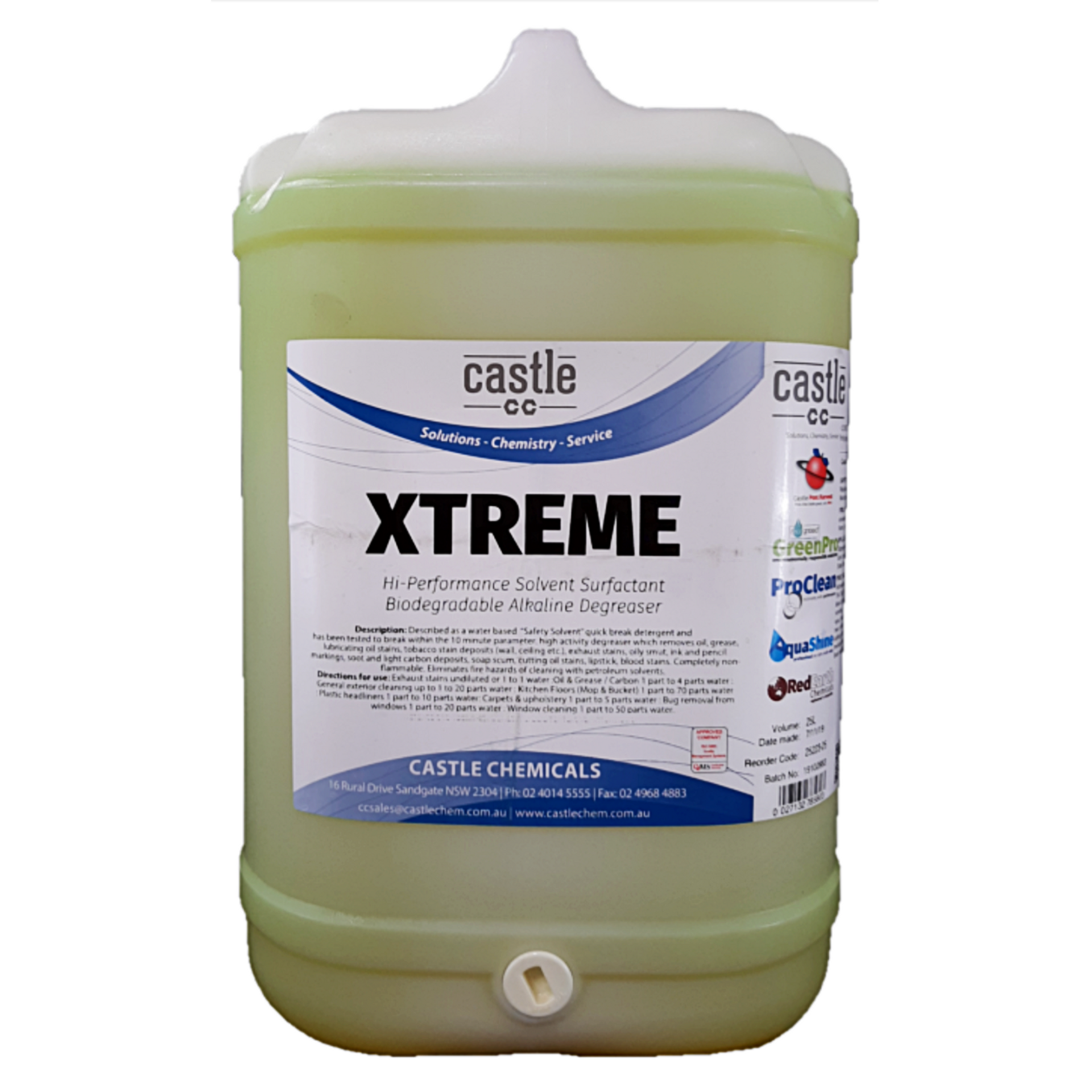 Castle Xtreme Heavy Duty Degreaser, 20lt (A) – Fletchers Supplies