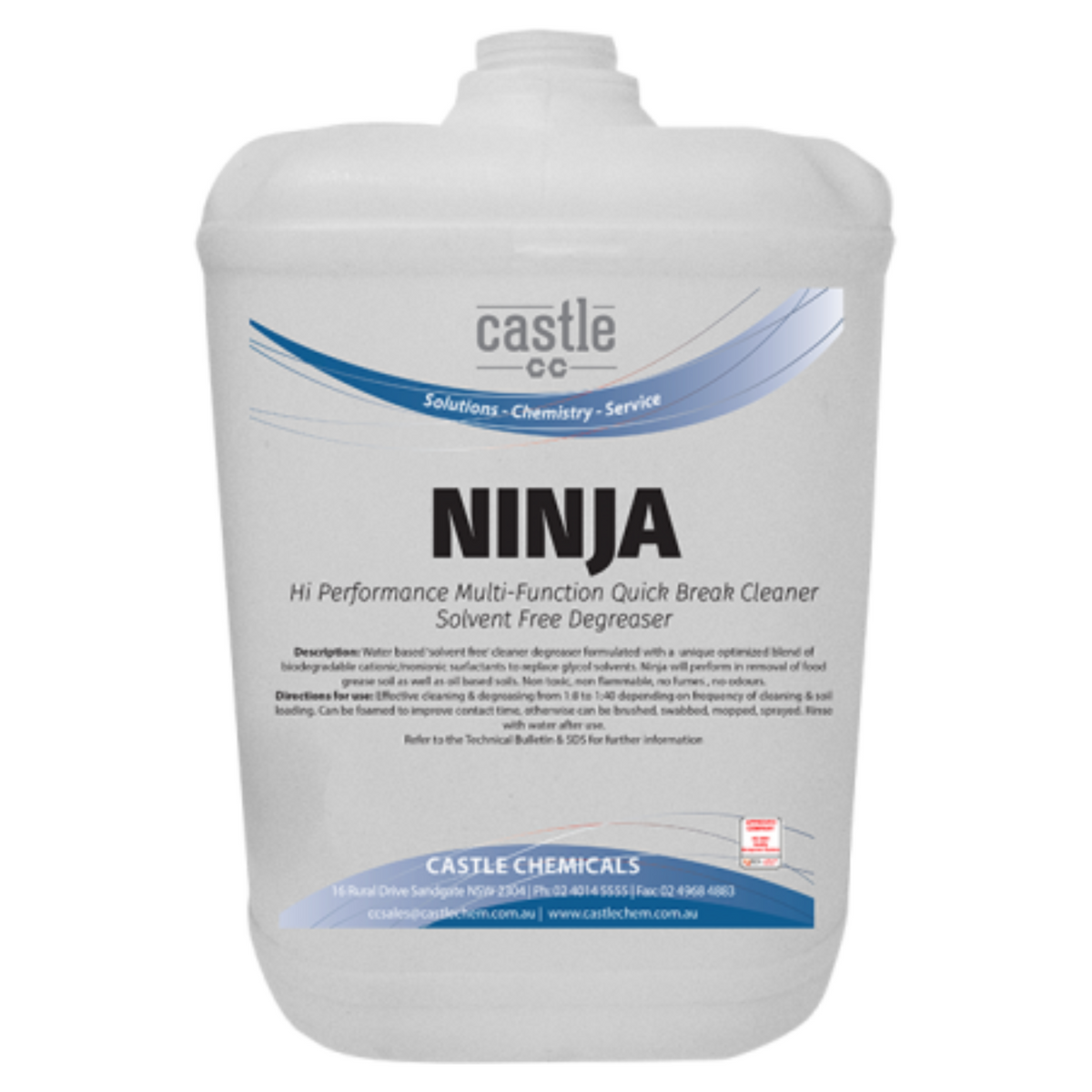 Castle Ninja Cleaner Degreaser, 20lt (A) – Fletchers Supplies