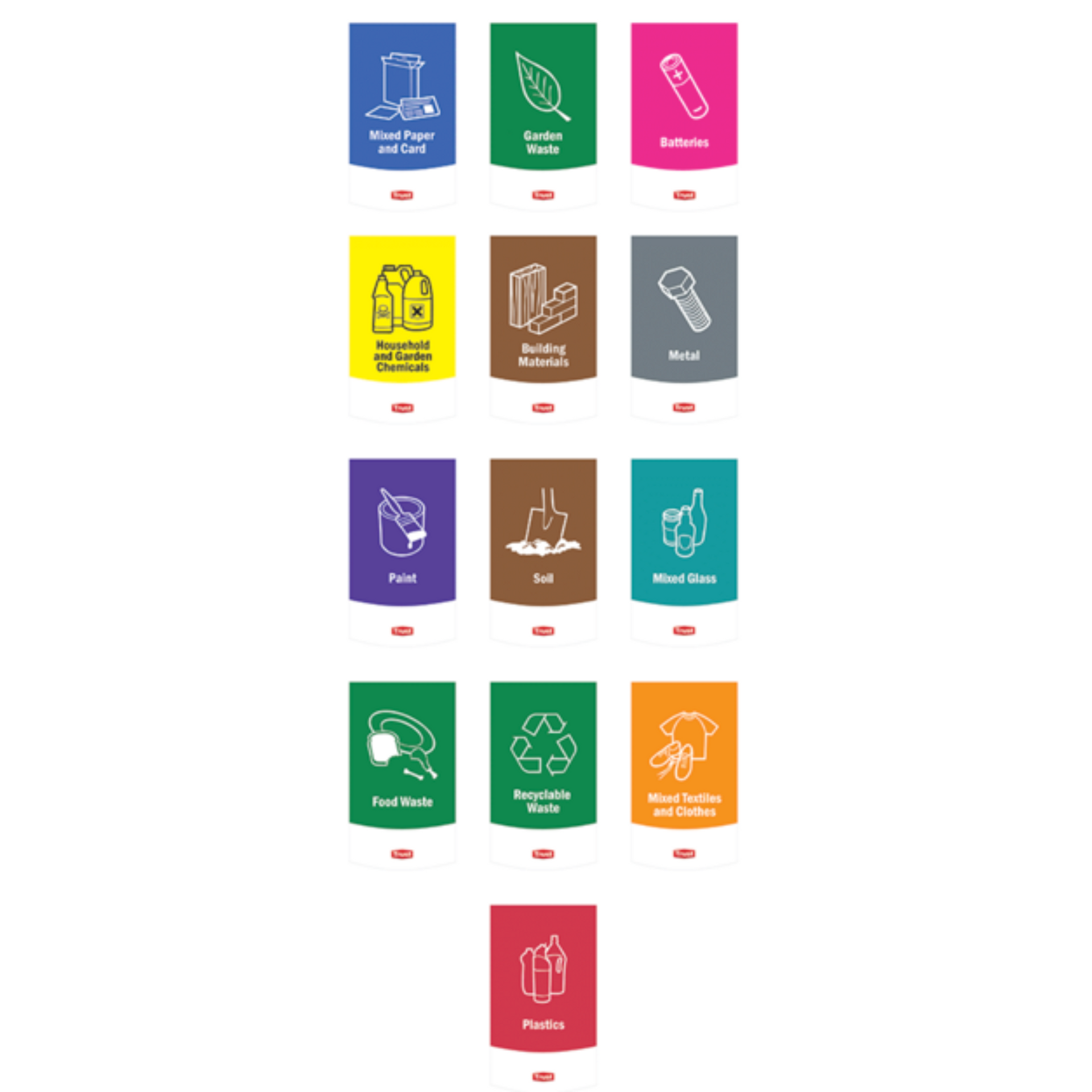 Trust Commercial Waste Sorting Labels for Slim Bin 60lt & 87lt (Order ...