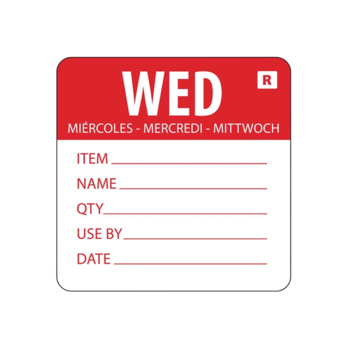 Vogue Removable Day Prepared Label Wednesday, 50mm, 500 roll [L068 ...